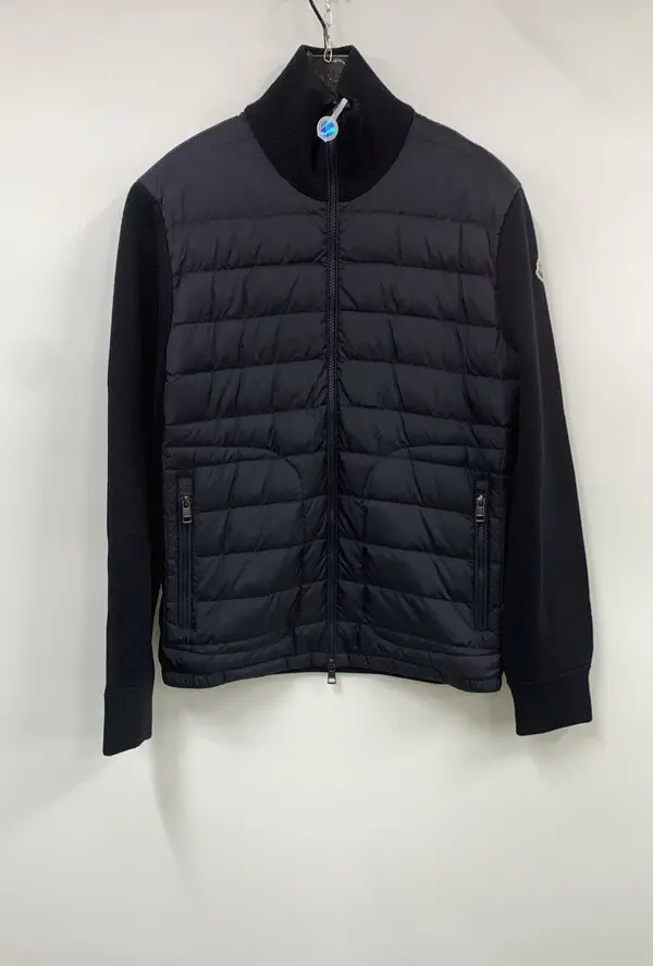 Moncler Padded Zip-up Cardigan With Zip Closure - Navy