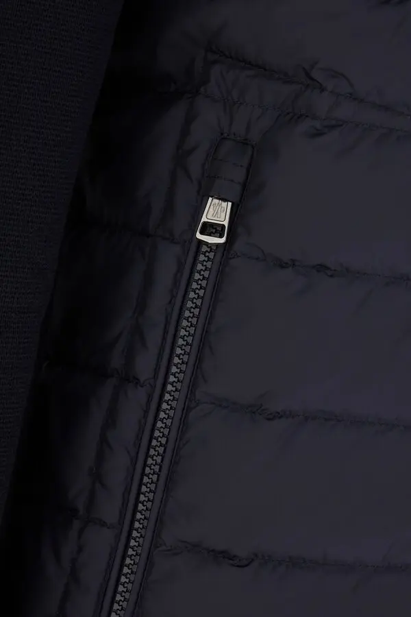Moncler Padded Zip-up Cardigan With Zip Closure - Navy