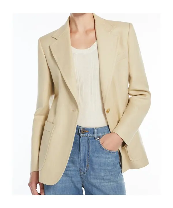 Max Mara Cotton And Linen Single-breasted Blazer