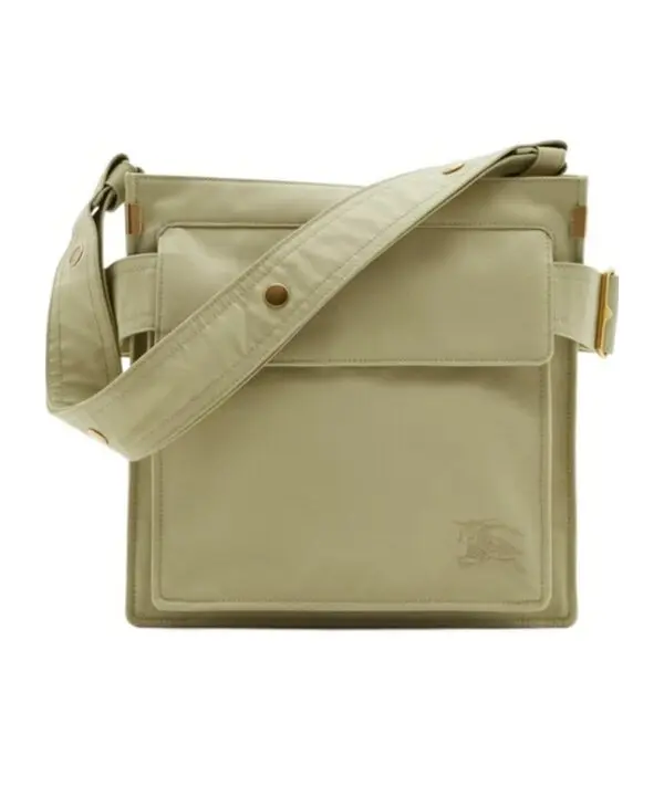 Burberry Logo Embroidered Trench Messenger Bag - Orion Rice
