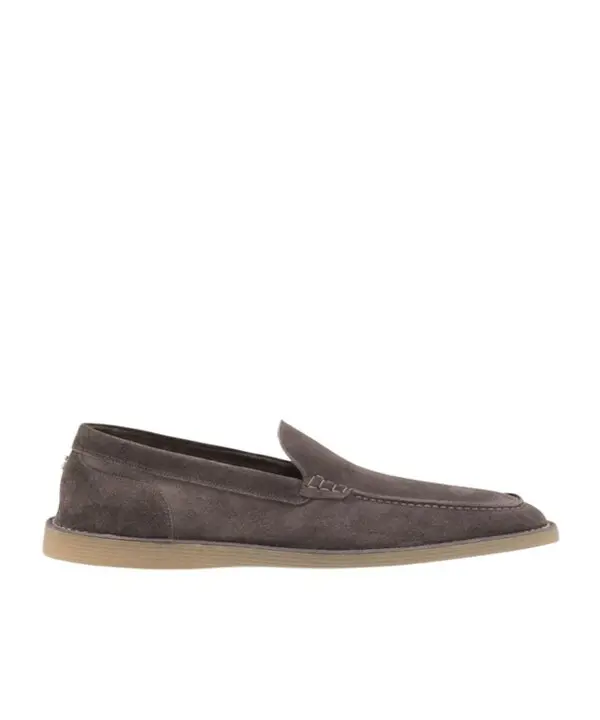 Dolce & Gabbana Dg Logo Plaque Suede Loafers - Black