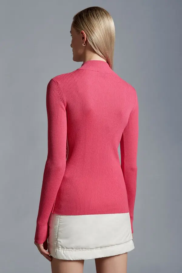 Moncler Half-zip Ribbed Logo Jumper