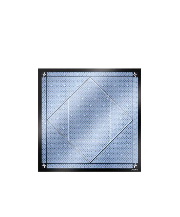 Max Mara Printed Silk Oversized Scarf - Blue