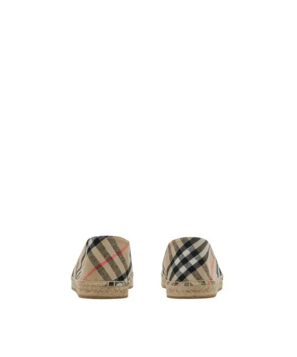 Burberry Checked Linen Slip-on Espadrilles - Sand