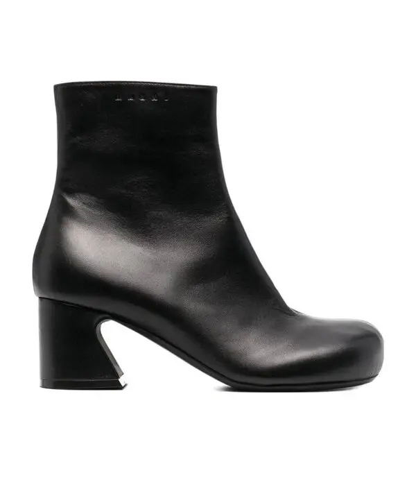 Marni Round Toe Zip-up Ankle Boots