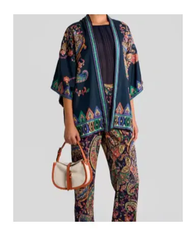 Etro Pattern-printed Open-front Kimono Jacket - Black
