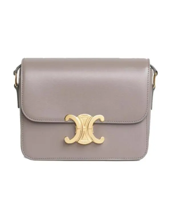 Celine Classique Triomphe Bag In Shiny Calfskin - Gray
