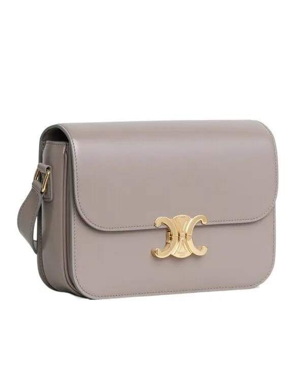 Celine Classique Triomphe Bag In Shiny Calfskin - Gray