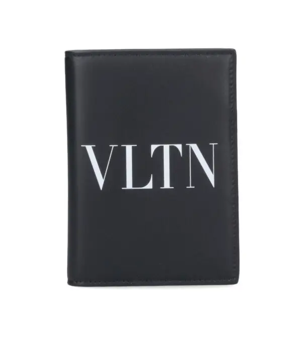 Valentino Garavani Vltn Logo Printed Bi-fold Wallet - Black