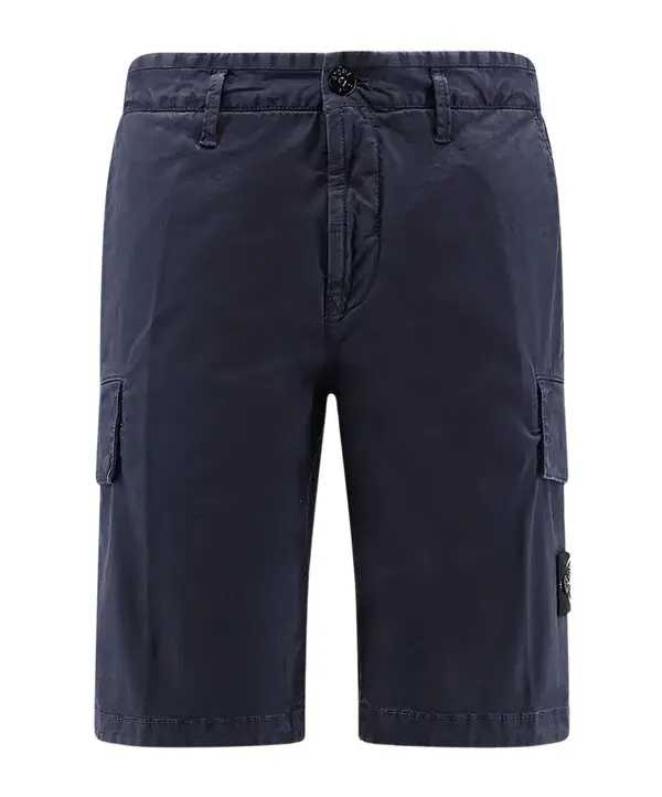 Stone Island Regular Fit Cargo Bermuda Shorts - Blue