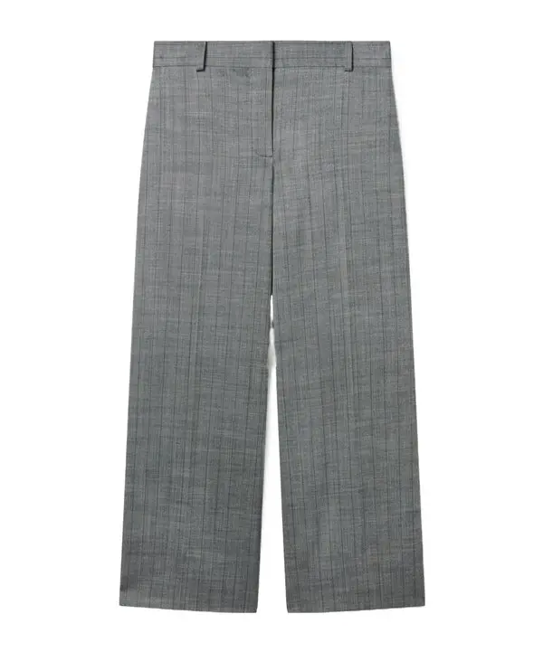 Stella McCartney Wide Leg Pinstripe Trousers - Grey