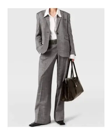Stella McCartney Wide Leg Pinstripe Trousers - Grey