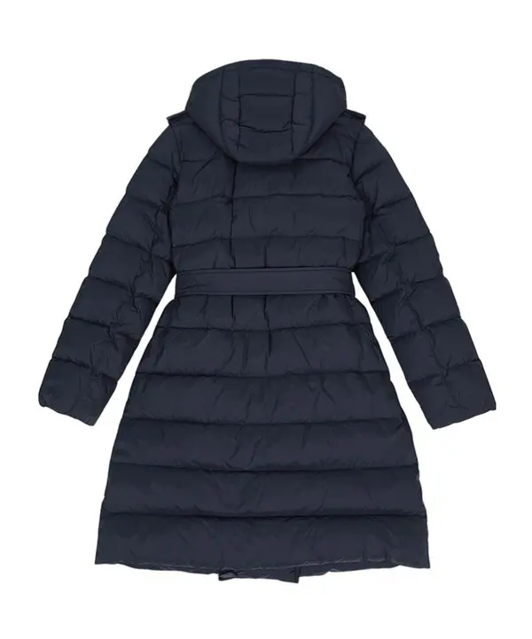 Burberry Long-sleeved Down Jacket With Hood And Belt