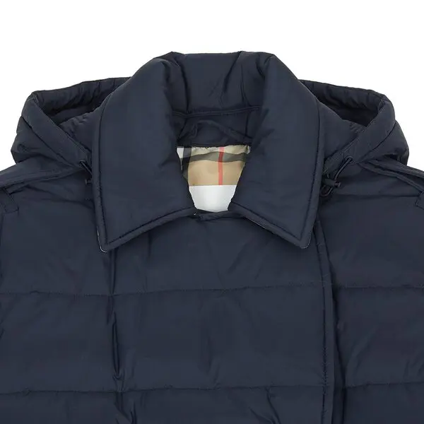 Burberry Long-sleeved Down Jacket With Hood And Belt
