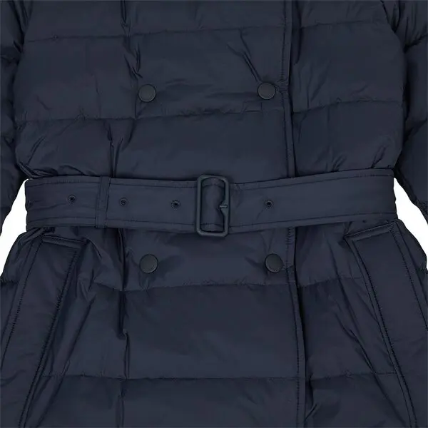 Burberry Long-sleeved Down Jacket With Hood And Belt