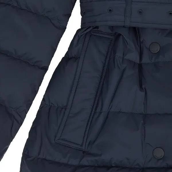 Burberry Long-sleeved Down Jacket With Hood And Belt