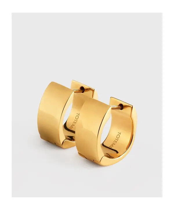 TOTEME Signature Embossed Hoop Earrings - Yellow
