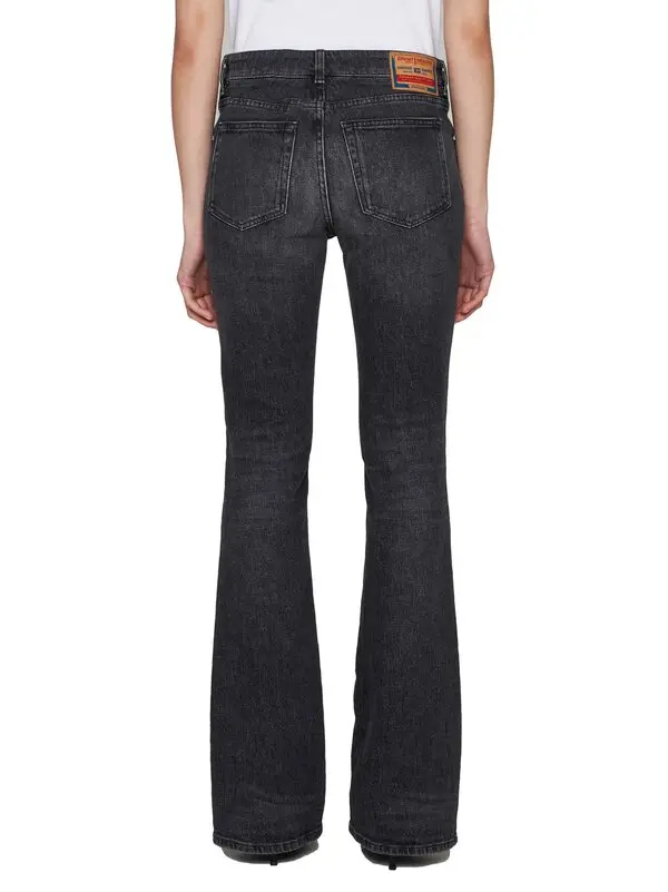DIESEL® Logo Detailed Low-waisted Flared Jeans