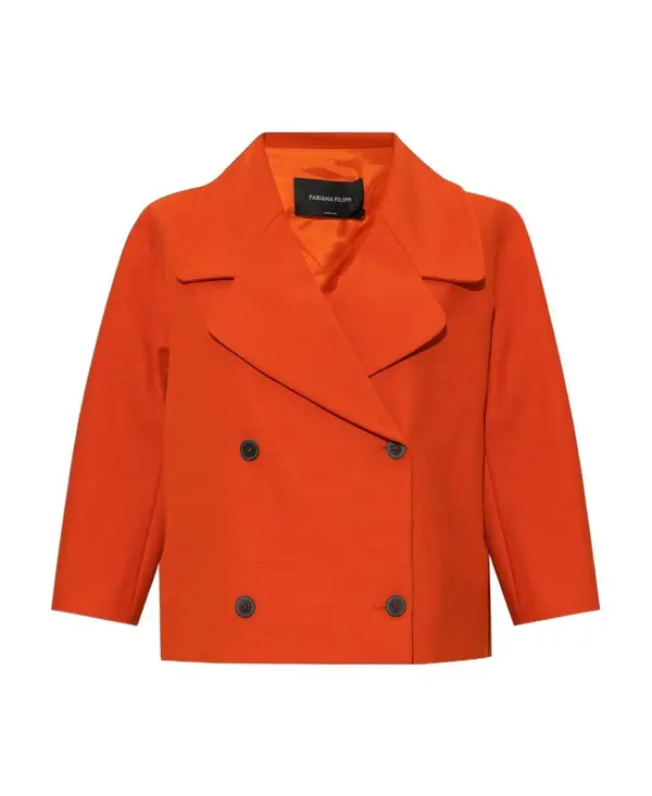 Fabiana Filippi Double Breasted Cropped Blazer - Red