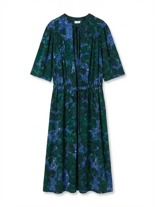 Dries Van Noten Graphic Print Short Sleeve Midi Dress