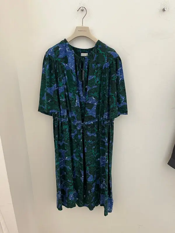 Dries Van Noten Graphic Print Short Sleeve Midi Dress