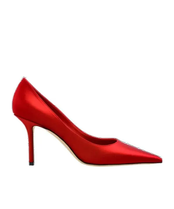 JIMMY CHOO Love 85 Pointed-toe Slip-on Pumps - Red