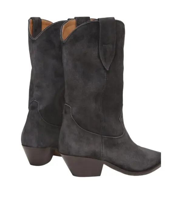 Isabel Marant Étoile Pointed-toe Calf-length Boots With Patchwork Design - Black
