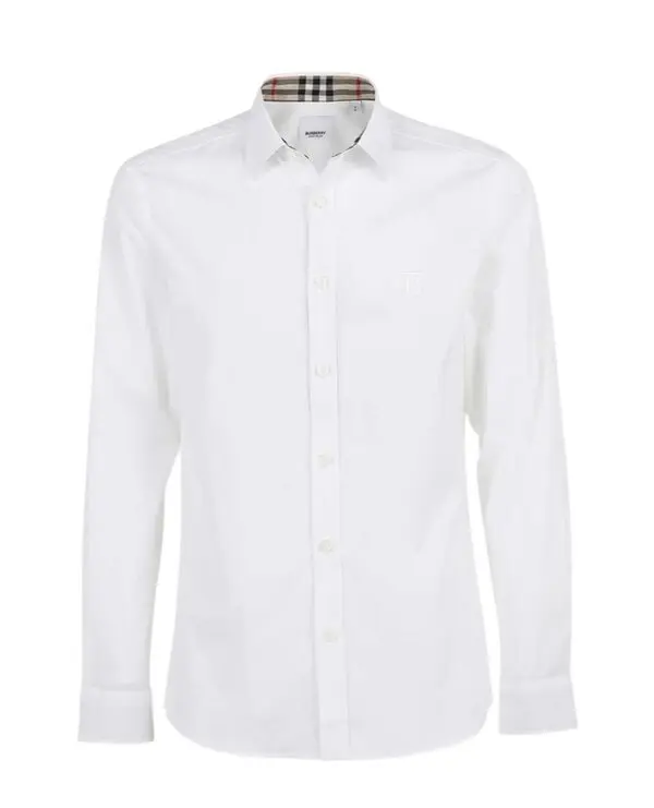 Burberry Haymarket Check-detail Stretch-cotton Shirt - No