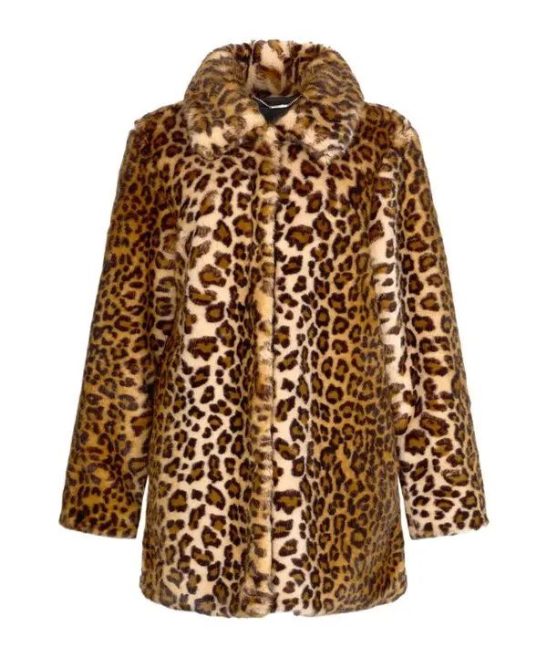 Liu Jo Leopard Print Faux Fur Coat - Brown