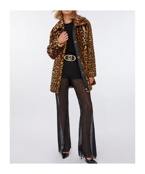 Liu Jo Leopard Print Faux Fur Coat