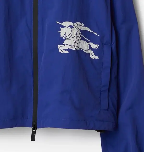 Burberry Long Sleeve Hooded Casual Jacket With Logo Detail