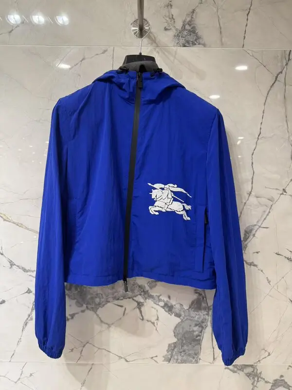 Burberry Long Sleeve Hooded Casual Jacket With Logo Detail
