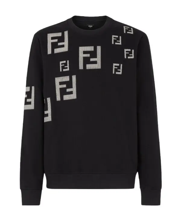 Fendi Signature Ff-patch Sweatshirt - Black