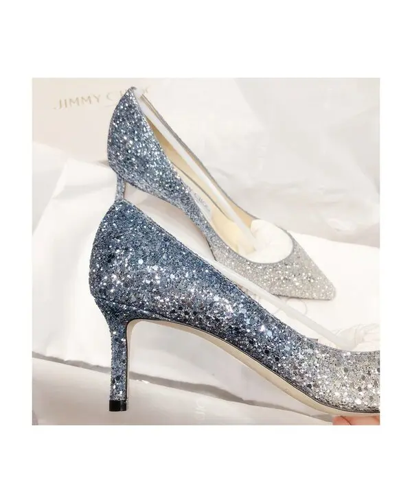 JIMMY CHOO Romy 60 Pointed Glitter Heels