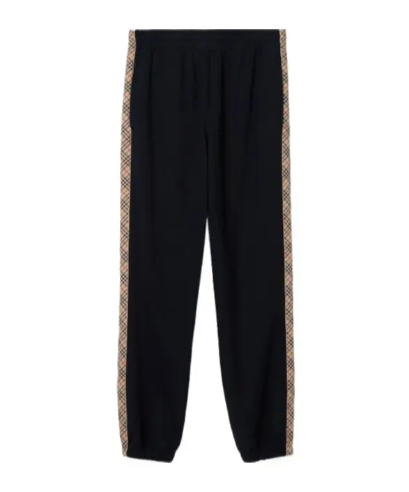 Burberry Check-band Tack Trousers - Navy Blue