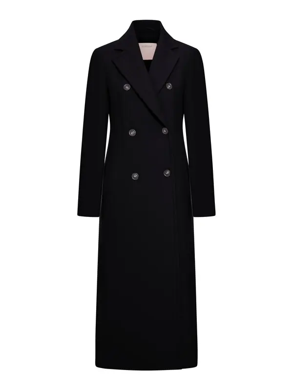 Sportmax Comune Double-breasted Long Coat - Black