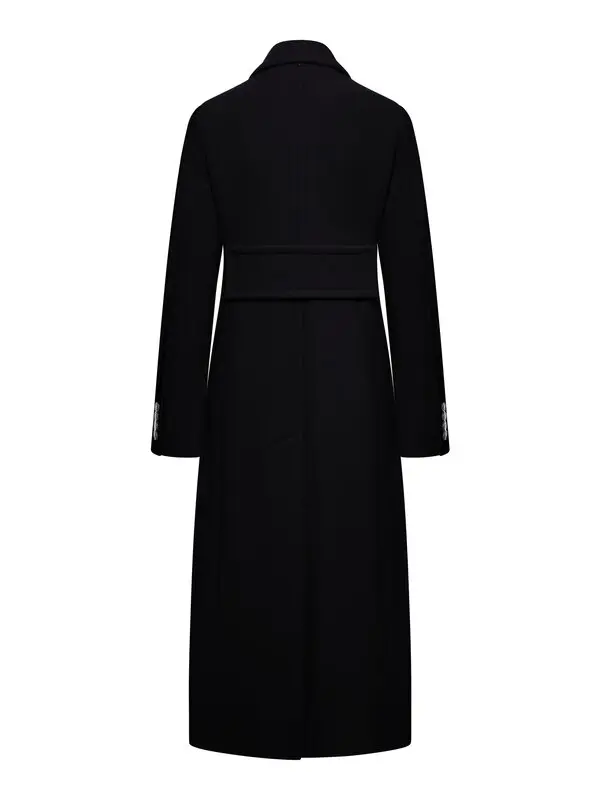 Sportmax Double-breasted Long Coat - Black
