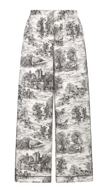 Dior All-over Monogram Wide Leg Pants - Gray