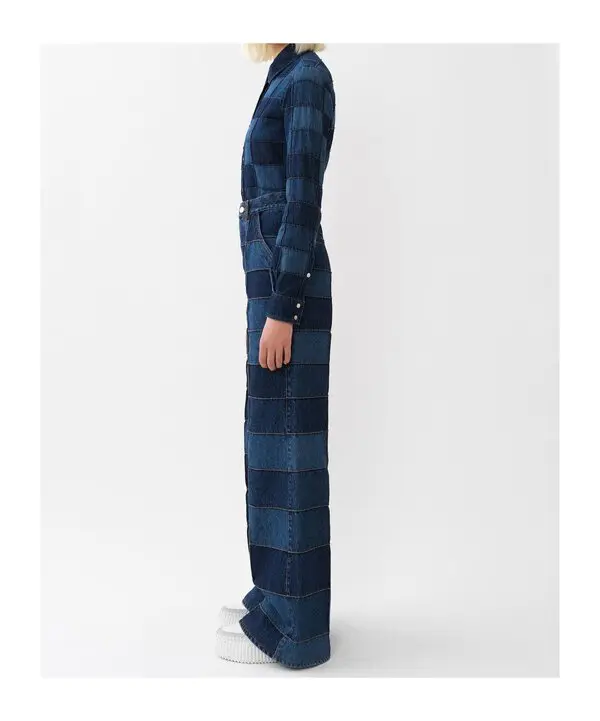 Chloé Patchwork Wide-leg Jeans - Blue