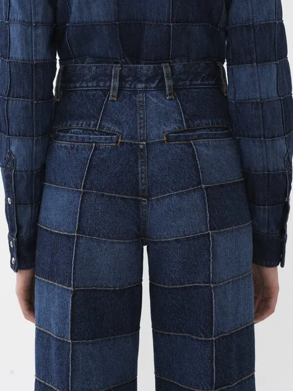 Chloé Patchwork Wide-leg Jeans - Blue