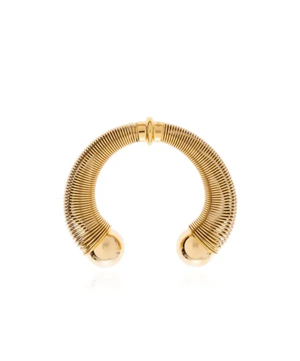 Alaïa Open Design Bracelet With Logo - Yellow
