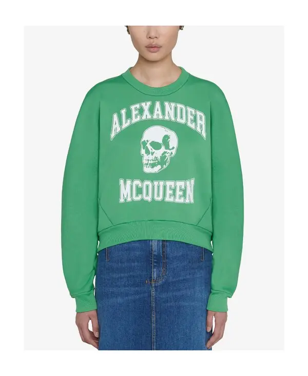 Alexander McQueen Varsity Skull Crewneck Sweatshirt