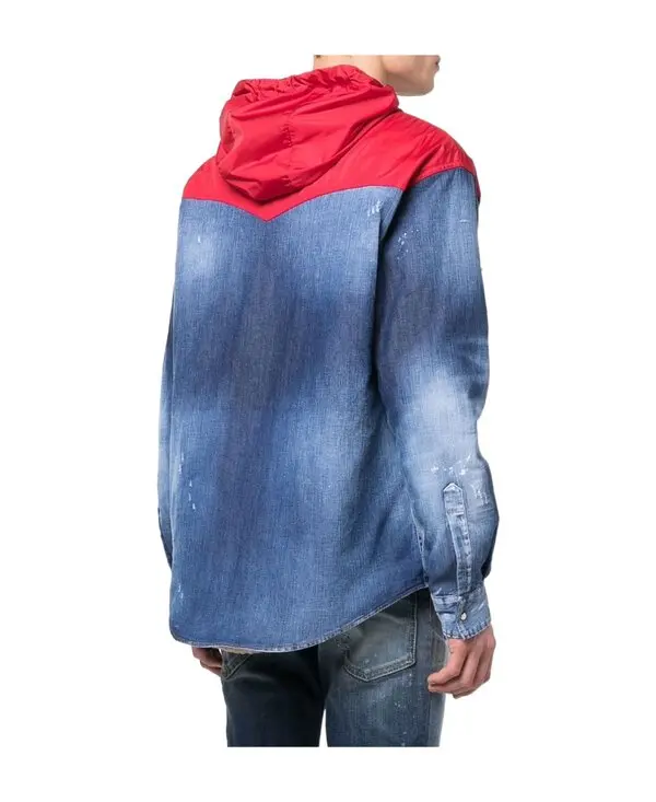 Dsquared2 Hooded Military Denim Overshirt