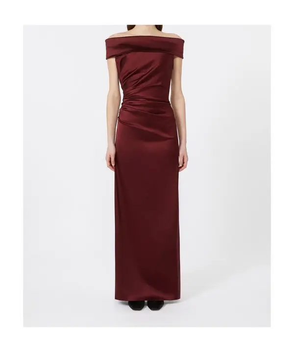Max Mara Opaco Off-shoulder Maxi Dress