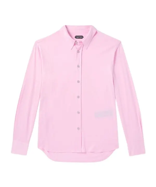 TOM FORD Buttoned Bow Pleat Shirt - Pink