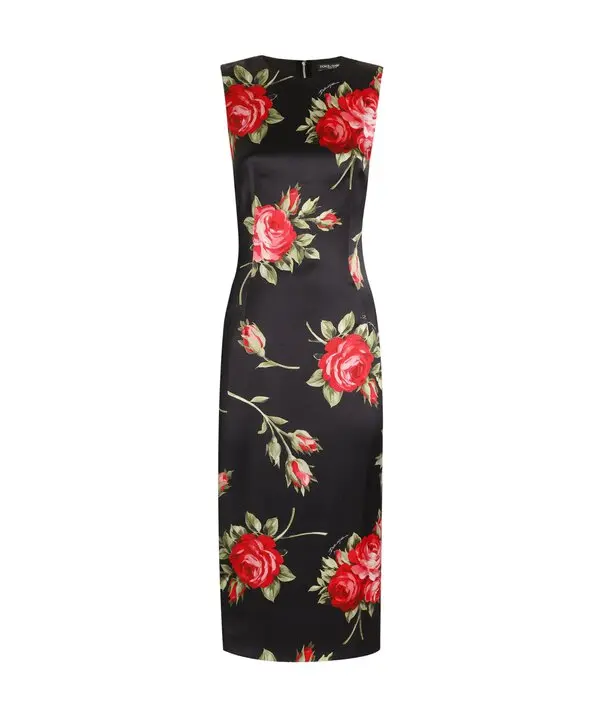 Dolce & Gabbana Rose Bouquet-printed Sleeveless Dress - No