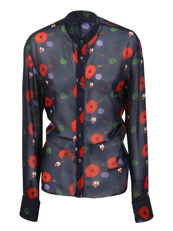 Dsquared2 Floral Printed Long Sleeve Shirt - Black