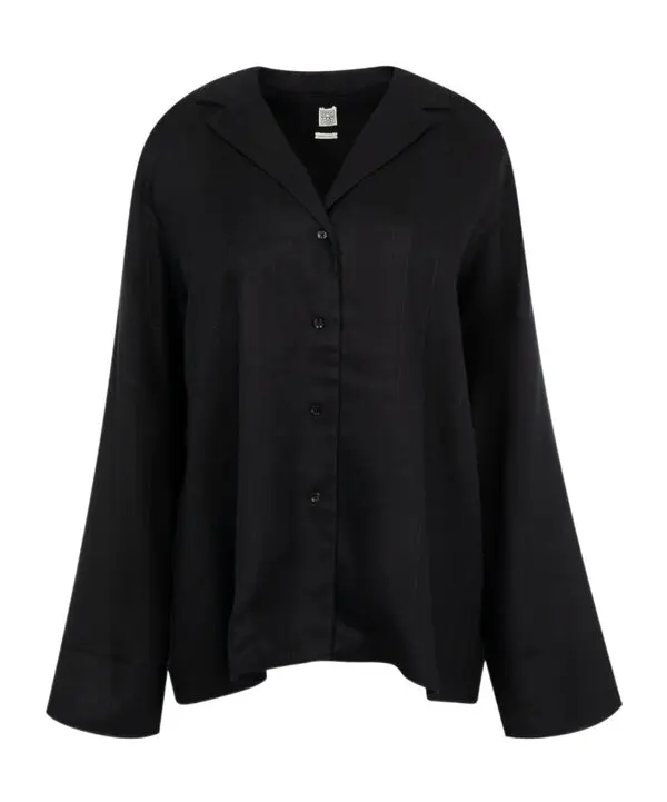 TOTEME Long Sleeve Monogram Flannel Shirt