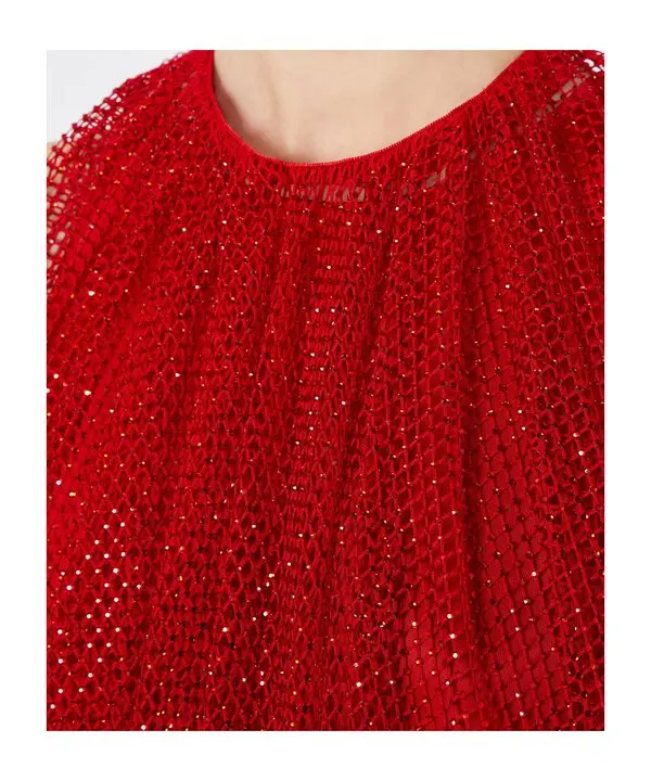 Sportmax Embellished Mesh Tank Top - Red