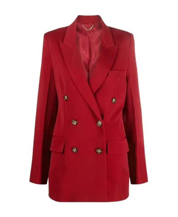 Victoria Beckham Double Breasted Straight Hem Blazer